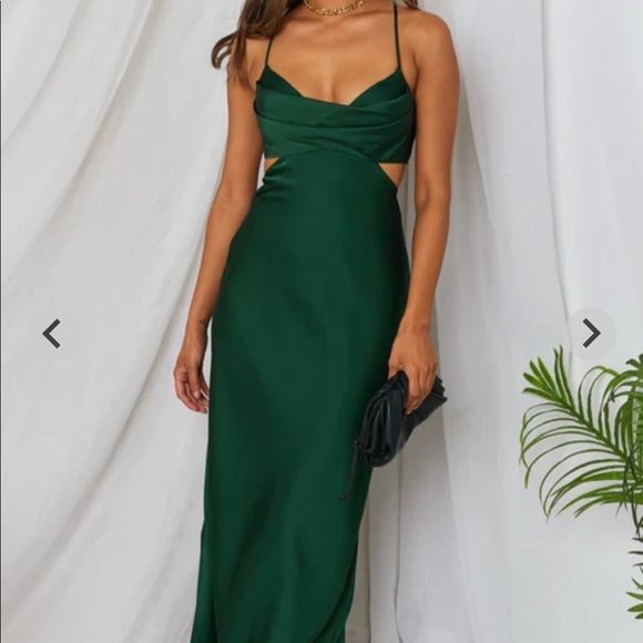 Beginning Boutique | Dresses | Taleah Cut Out Maxi Dress Green From ...